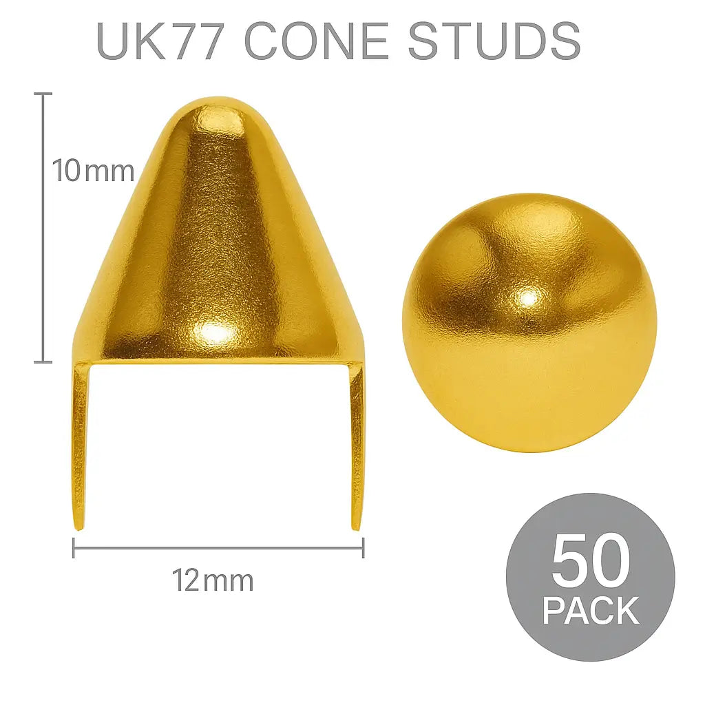 Punk UK77 Gold Cone Studs | British Punk Rock Style - UK77 – Atomic Cherry