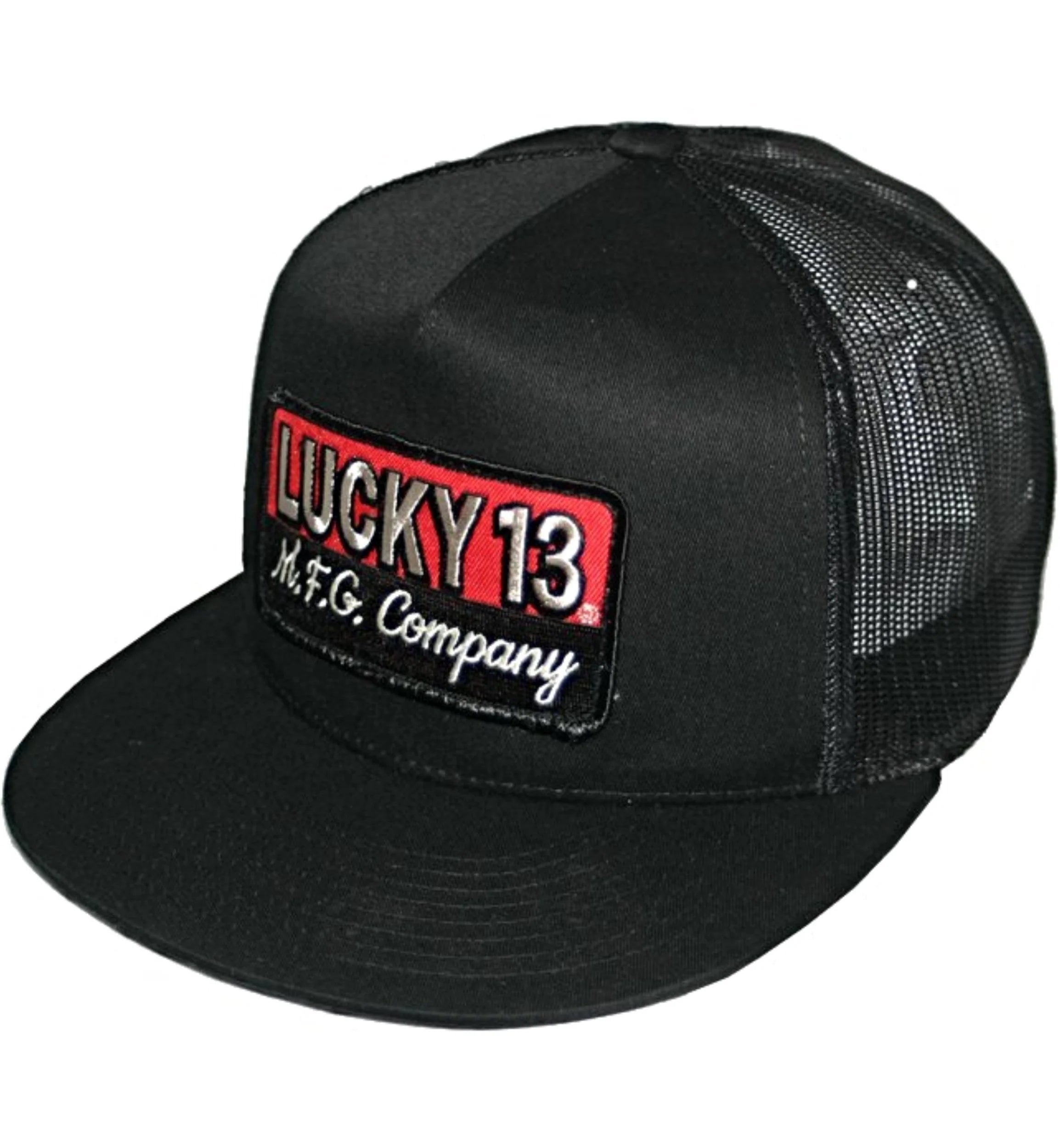 Black The Brick Trucker Cap Lucky 13 Mesh Snapback Rockabilly Mens Hat ...