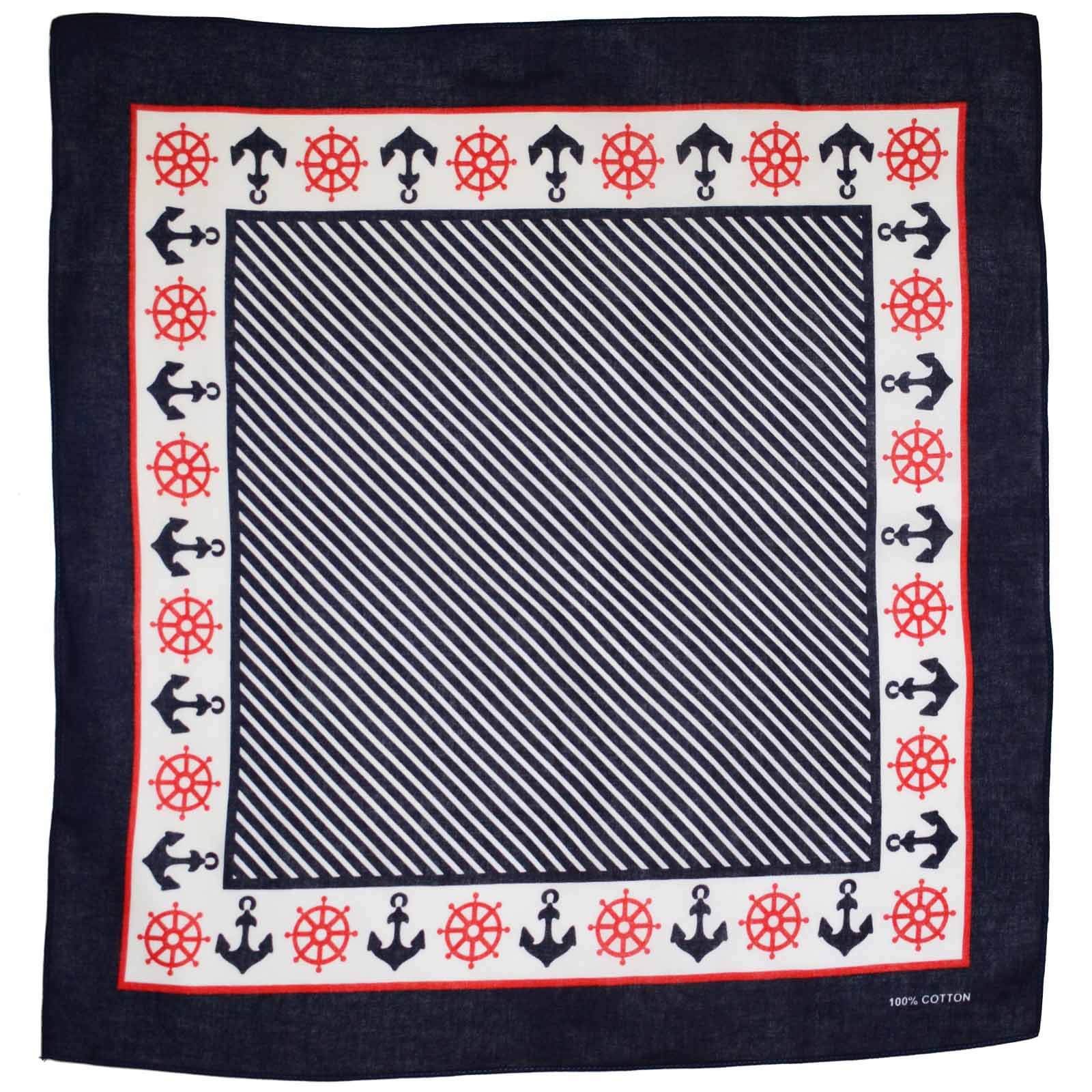 Blue Wheel Anchor Bandana Atomic Cherry Nautical Rockabilly Australia