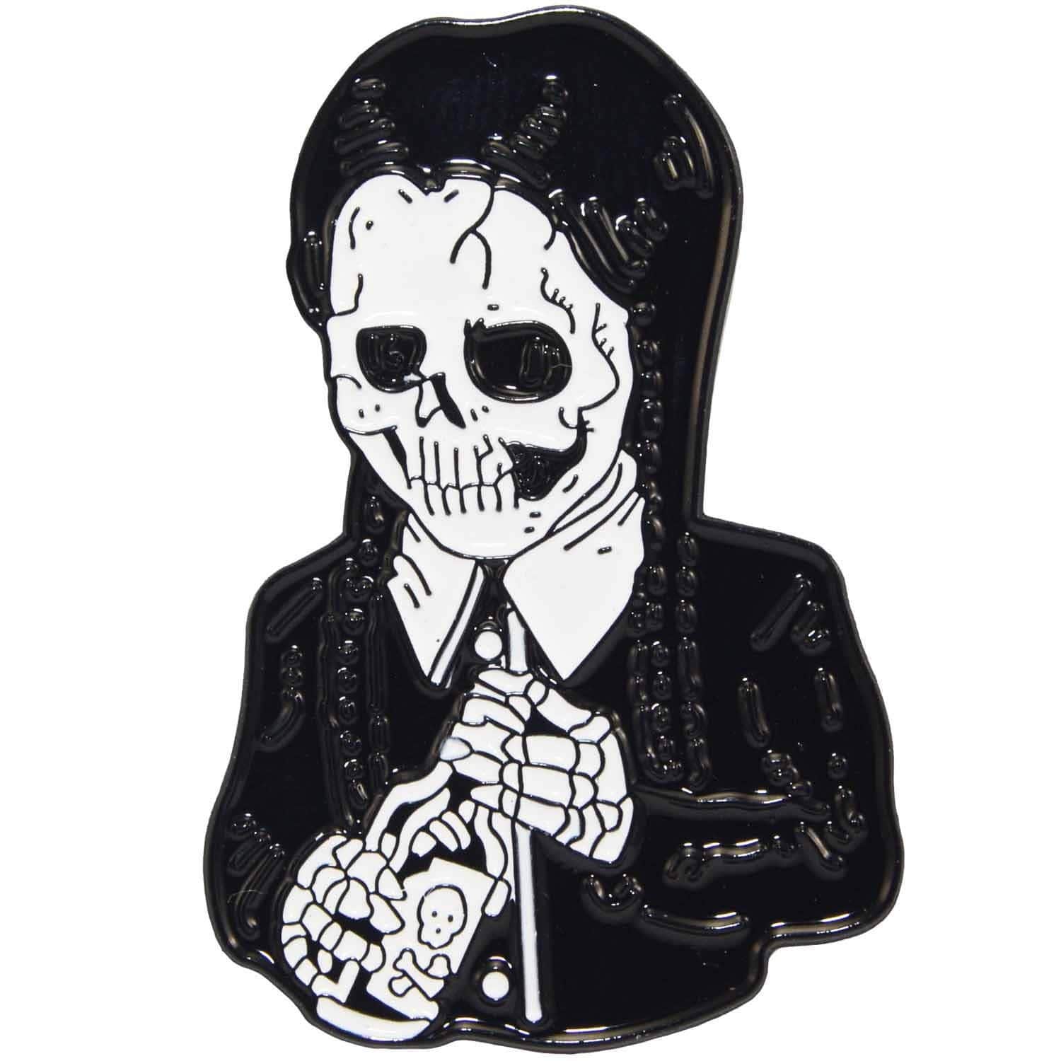 Enamel Pin - Skeleton Wednesday Addams – Atomic Cherry