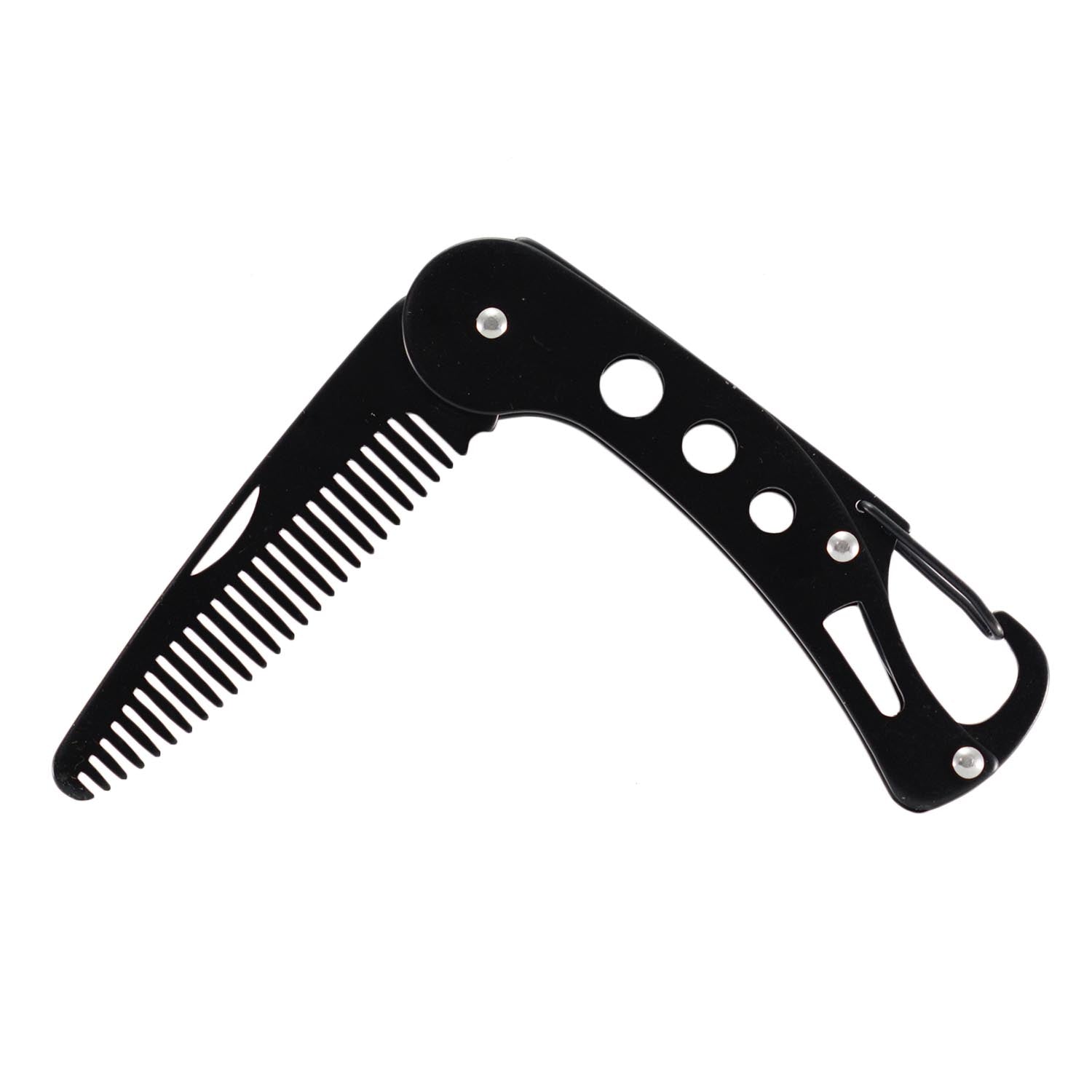 Folding Metal Pocket Comb Black Professional Vintage – Atomic Cherry
