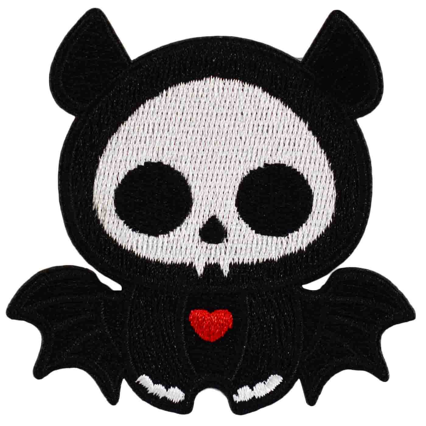 Bat Skull Patch Iron On Embroidered Gothic Alternative Halloween ...