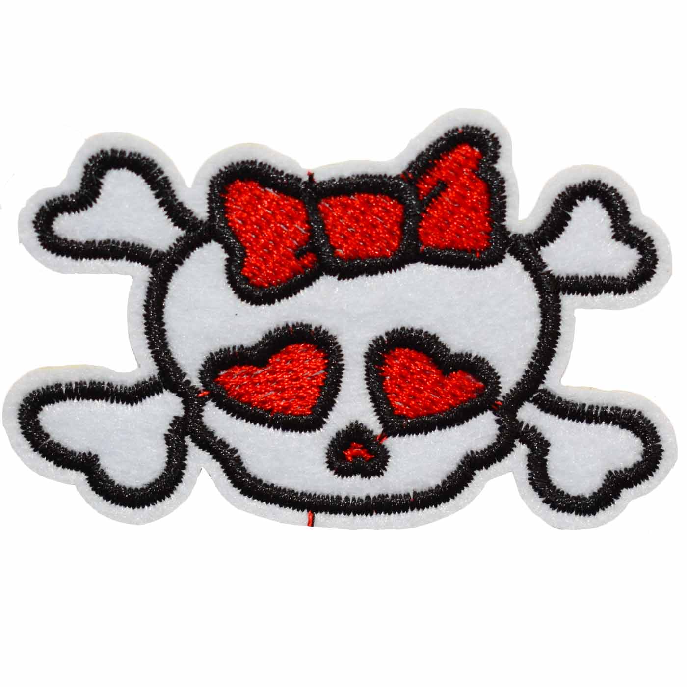 Girly Skull Patch Iron On Embroidered Gothic Alternative Rockabilly ...