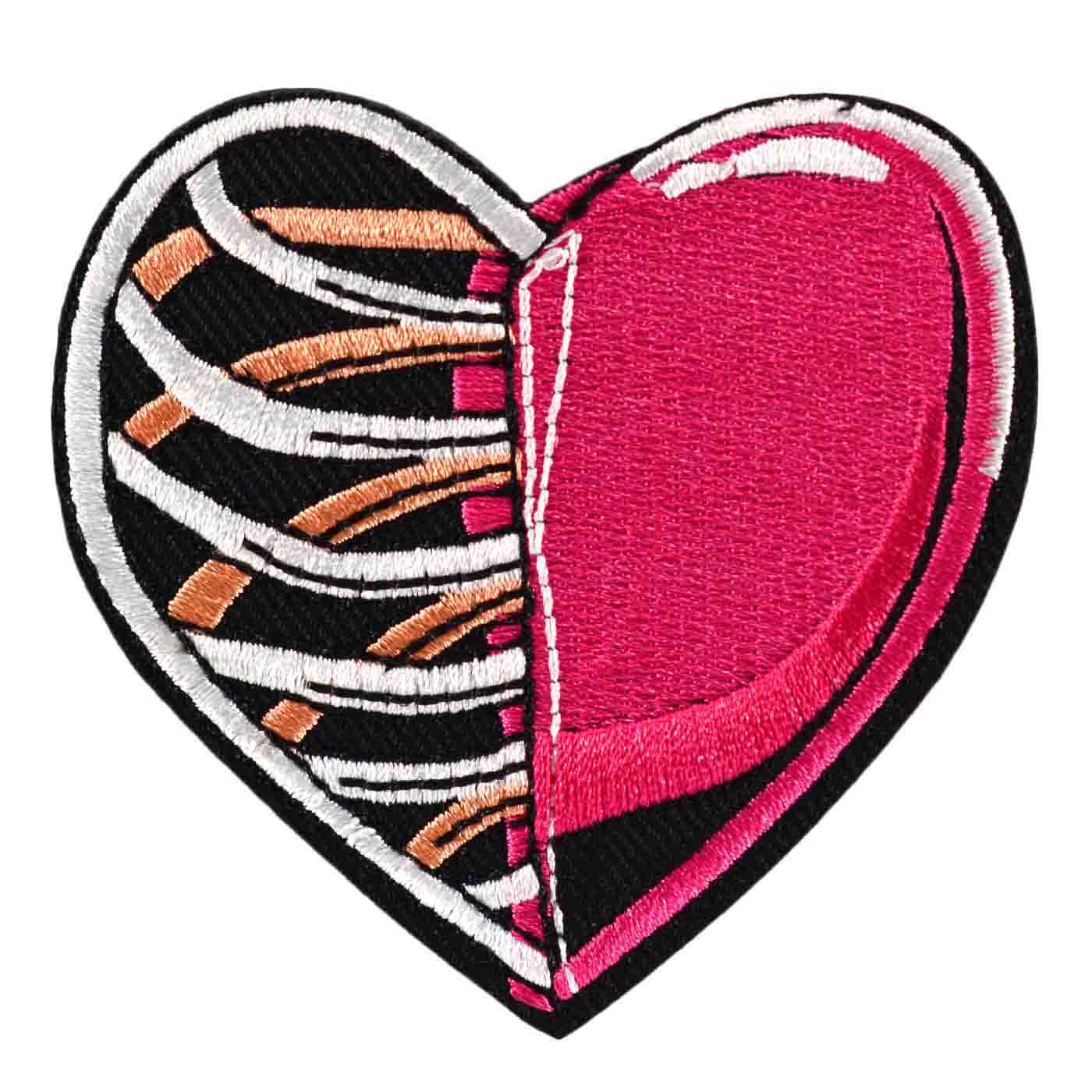 Ribcage Heart Patch Iron On Embroidered Gothic Alternative Tattoo ...