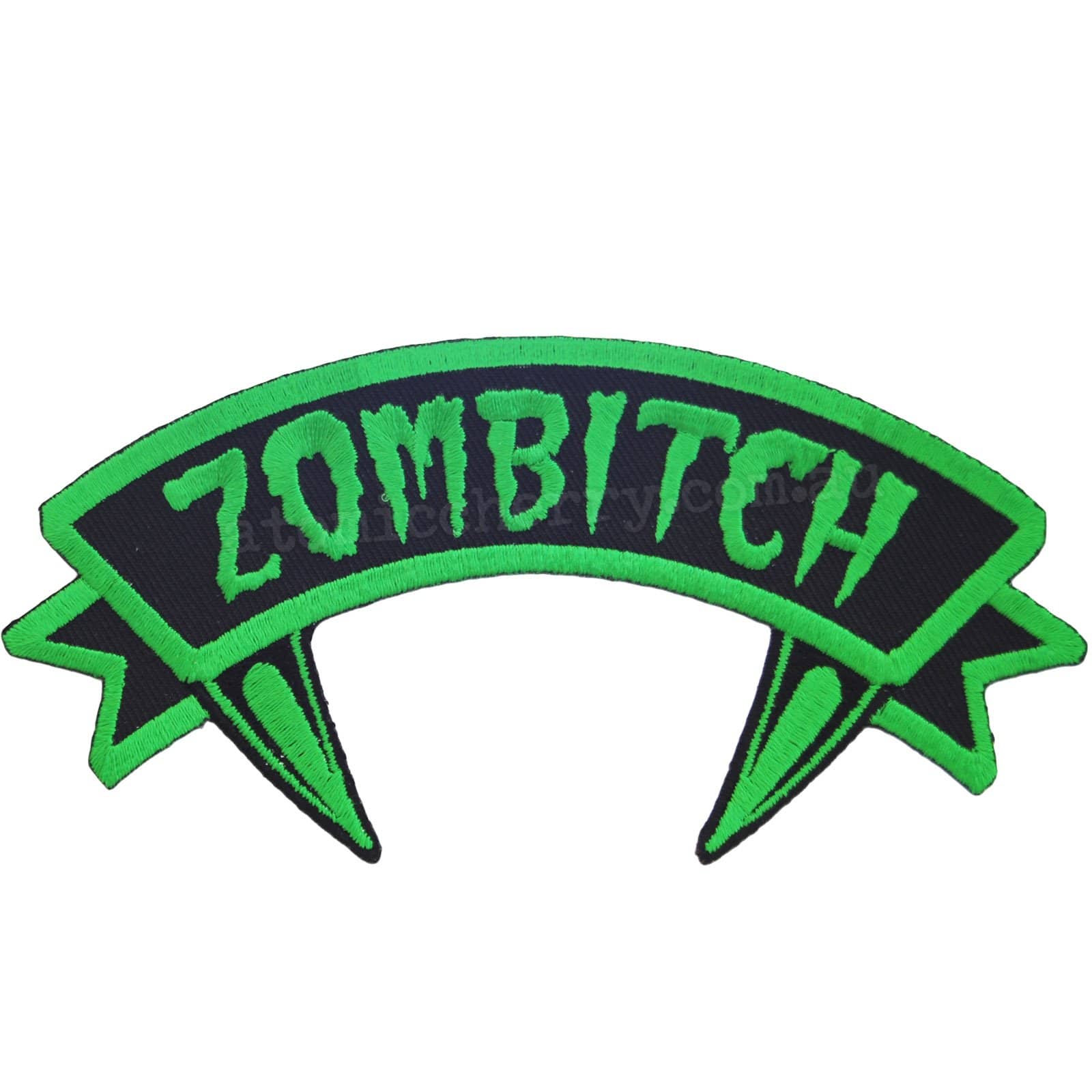 Zombitch Patch Gothic Horror Zombie Punk Green – Atomic Cherry