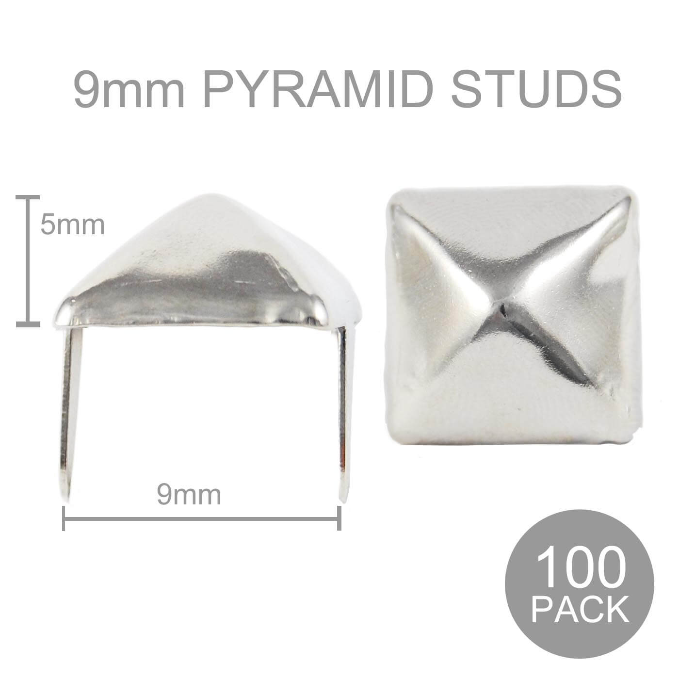 9mm Pyramid Studs (Pack of 100) Punk Gothic Leather Jacket – Atomic Cherry